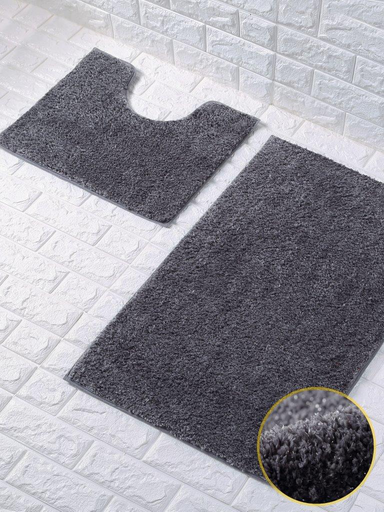 Shiny Sparkling Bath Mat Set 2 Piece Non Slip Pedestal Mat Toilet ...
